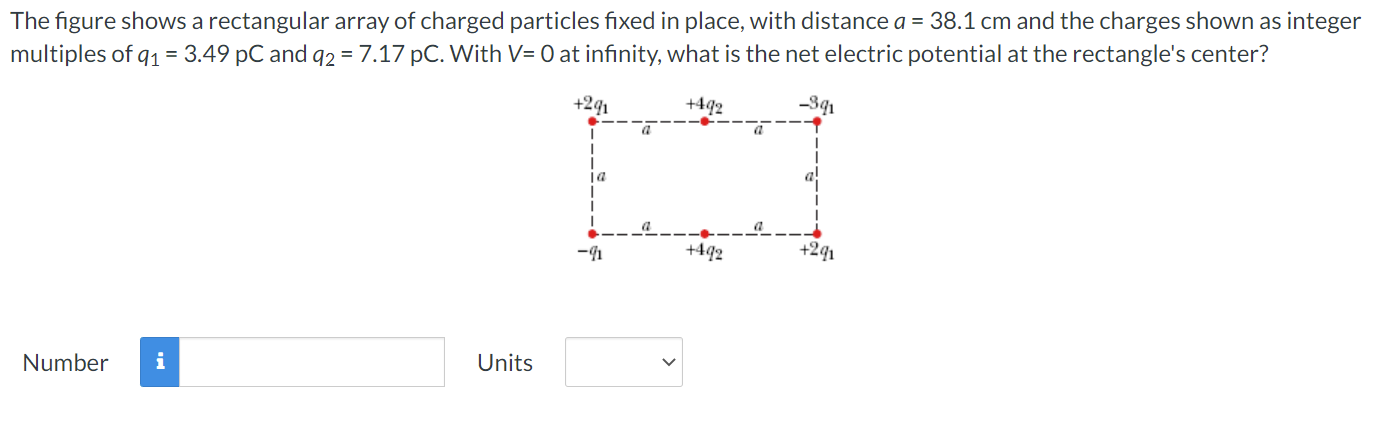 Solved The figure shows a rectangular array of charged | Chegg.com