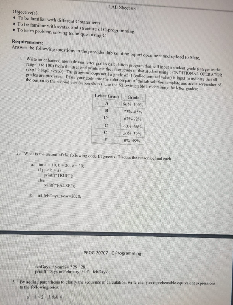 Solved LAB Sheet #3 Objective(s): • To be familiar with | Chegg.com