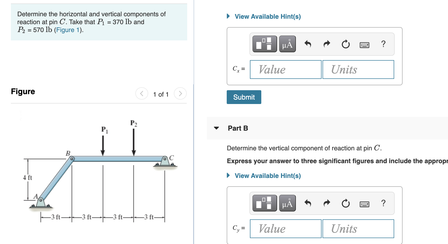 Solved View Available Hint(s) Determine the horizontal and | Chegg.com