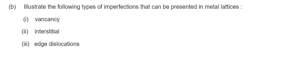Solved (b) Illustrate the following types of imperfections | Chegg.com