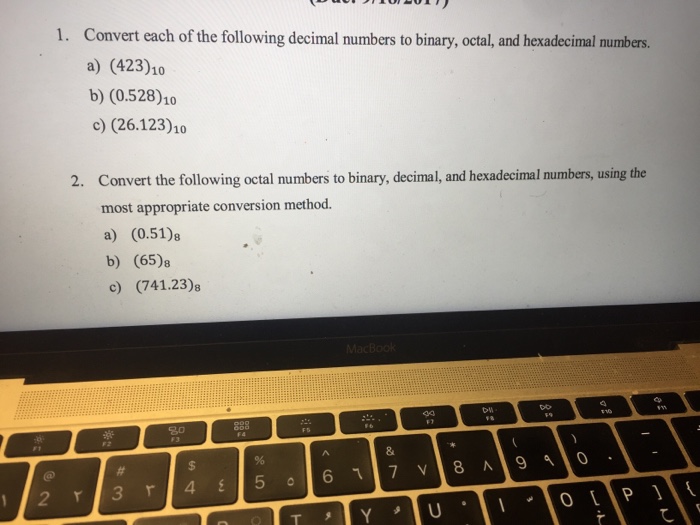 Solved Convert each of the following decimal numbers to | Chegg.com