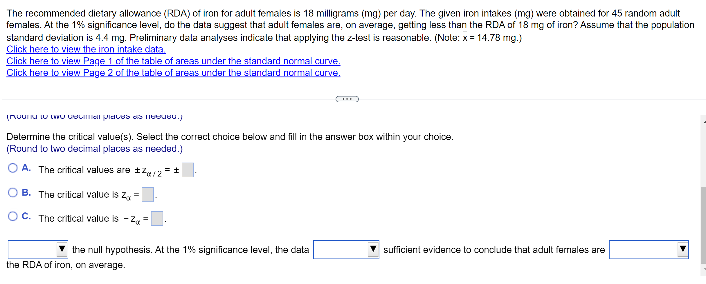 Solved = The recommended dietary allowance (RDA) of iron for | Chegg.com