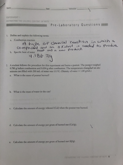 Solved Name Date instructor EXPERIMENT ESTIMATING THE | Chegg.com