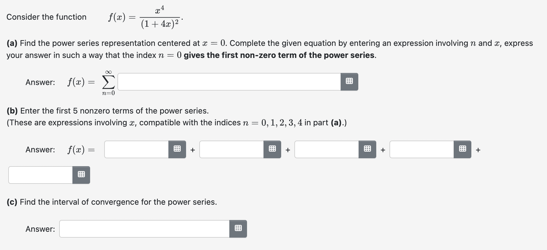 Solved Consider the function f(x)=(1+4x)2x4 (a) Find the | Chegg.com