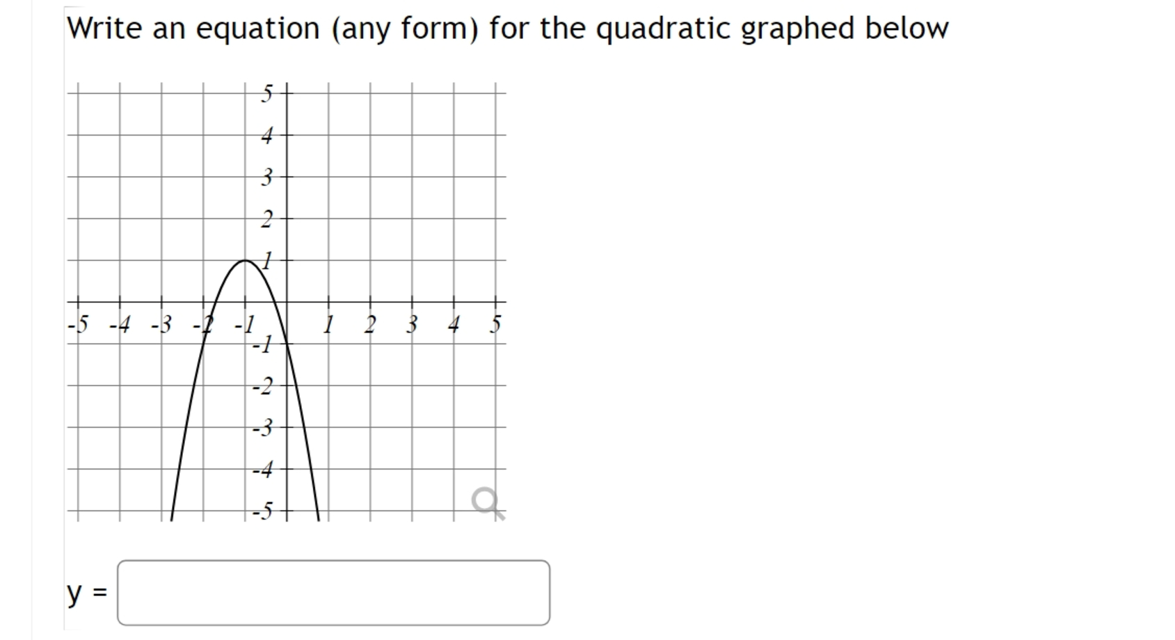 Solved Write an equation (any form) ﻿for the quadratic | Chegg.com