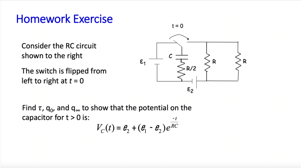 Solved Homework Exercise Consider the RC circuit shown to | Chegg.com