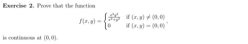 Solved Exercise 2. Prove that the function | Chegg.com