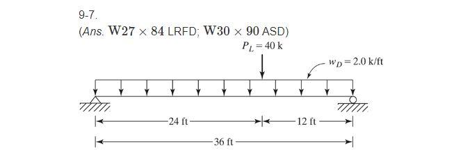 Solved 9-1 to 9-10. Using both LRFD and ASD, select the most | Chegg.com