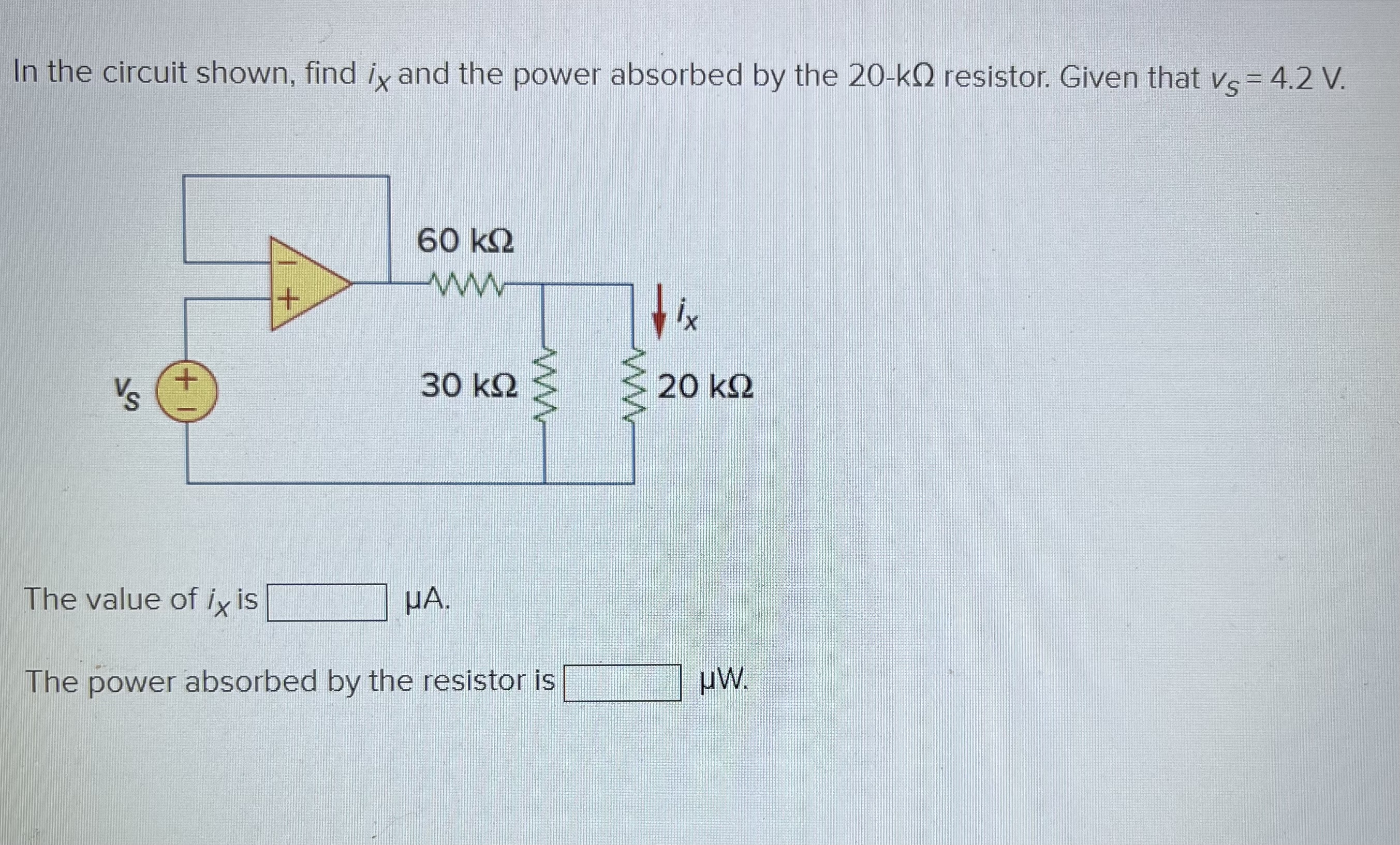 Solved In the circuit shown, find ix and the power absorbed | Chegg.com