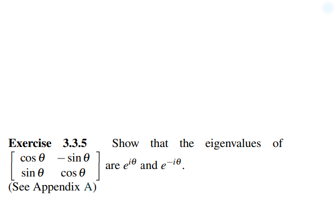 Solved Exercise 3.3.5 Show that the eigenvalues of | Chegg.com