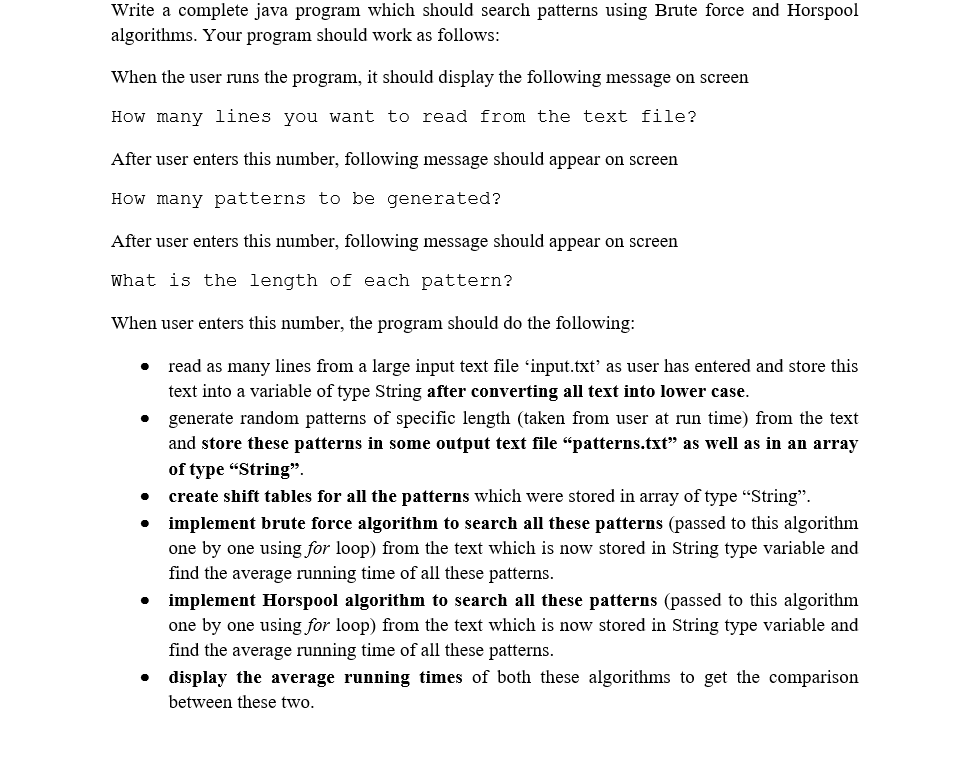 Write a complete java program which should search | Chegg.com