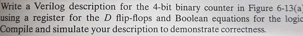 Solved Write a Verilog description for the 4-bit binary | Chegg.com