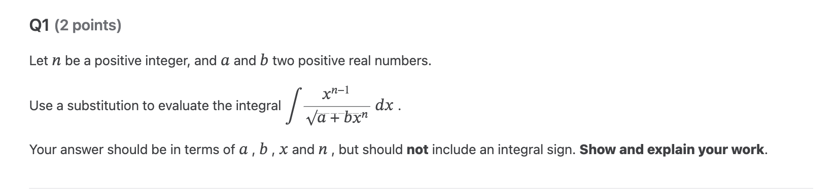 Solved Q1 (2 ﻿points)Let n ﻿be a positive integer, and a and | Chegg.com