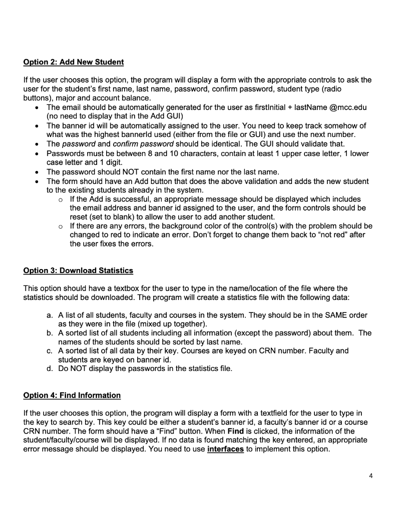 Solved Use the UML DIAGRAM AND INFORMATION to create a GUI | Chegg.com