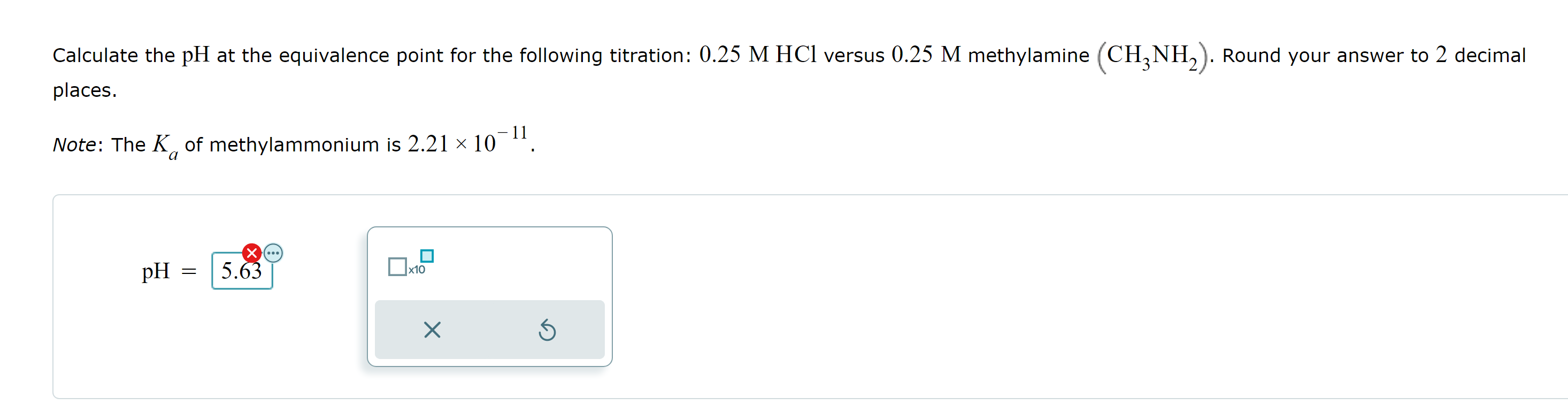 Solved Calculate the pH at the equivalence point for the | Chegg.com
