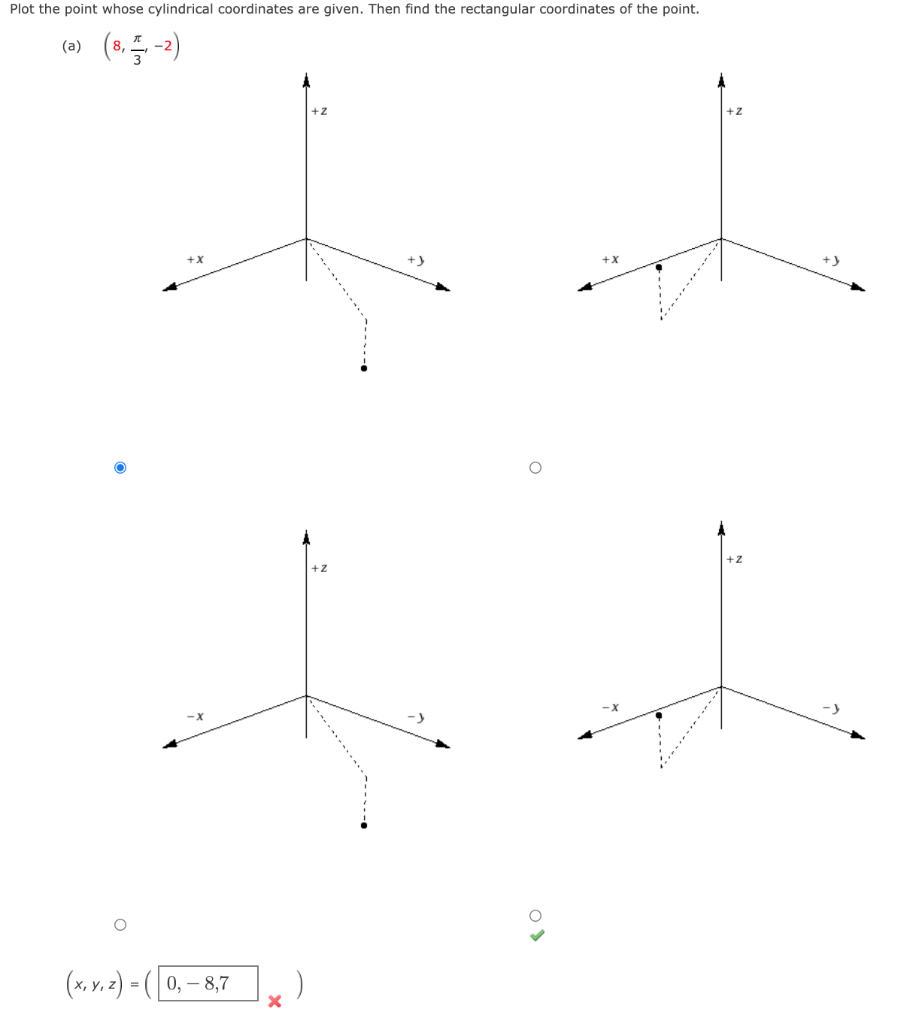Solved Plot the point whose cylindrical coordinates are | Chegg.com