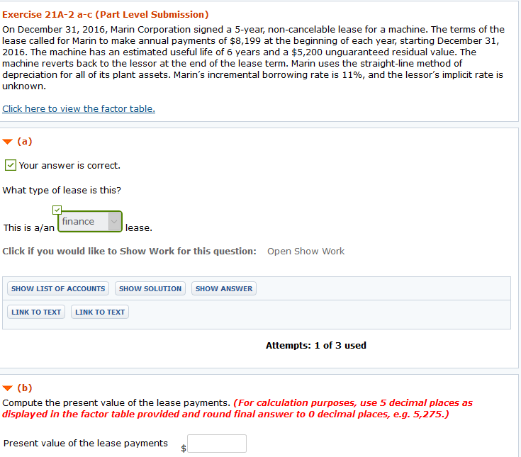 Solved Exercise 21A-2 a-c (Part Level Submission) On | Chegg.com