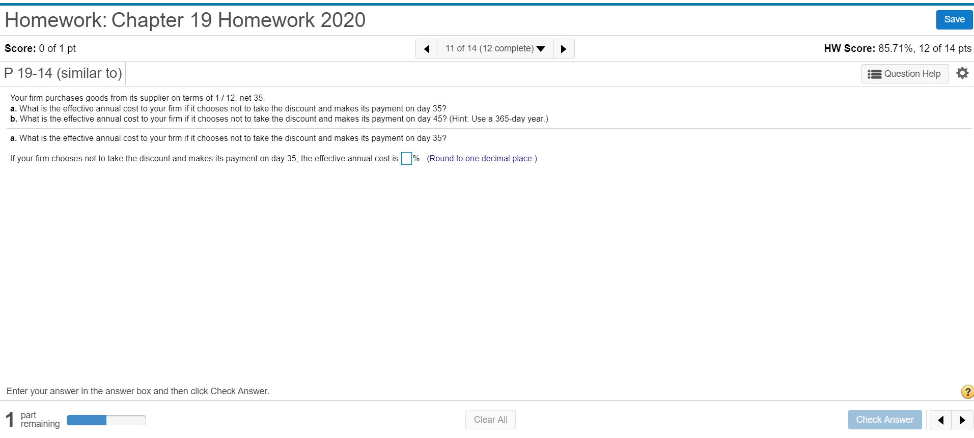 Solved Homework: Chapter 19 Homework 2020 Save Score: 0 of 1 | Chegg.com