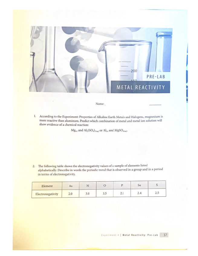 Solved 1. According to the Experiment: Properties of | Chegg.com