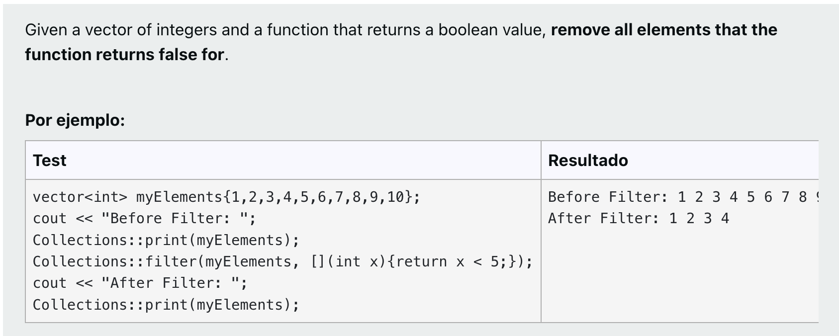 Solved void Collections::filter(vector &v, | Chegg.com