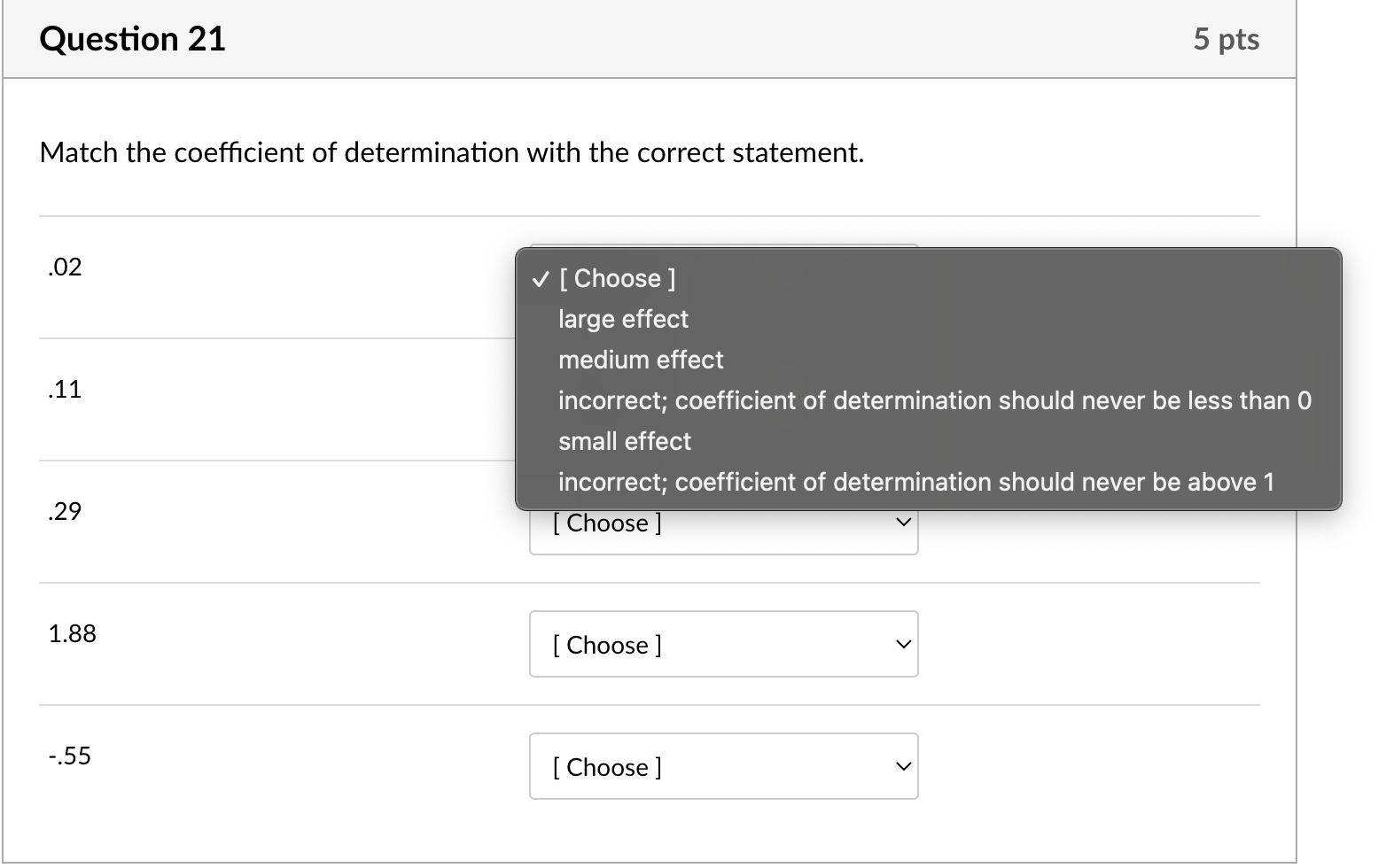 Solved Match the coefficient of determination with the | Chegg.com