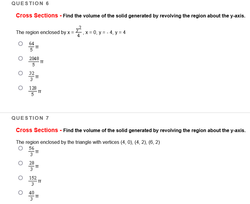 Solved Cross Sections - Find the volume of the solid | Chegg.com