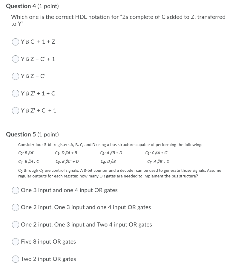 Solved Question 1 (1 point) Which two registers of ASC | Chegg.com