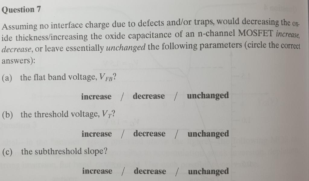 Solved Question 7 Assuming no interface charge due to | Chegg.com