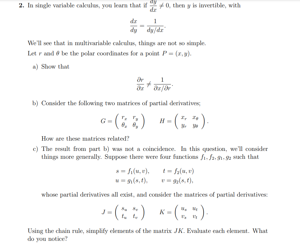 Solved In single variable calculus, you learn that if | Chegg.com