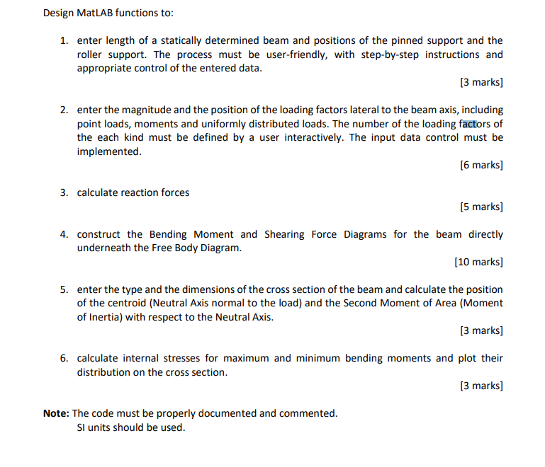 Design MatLAB functions to: 1. enter length of a | Chegg.com