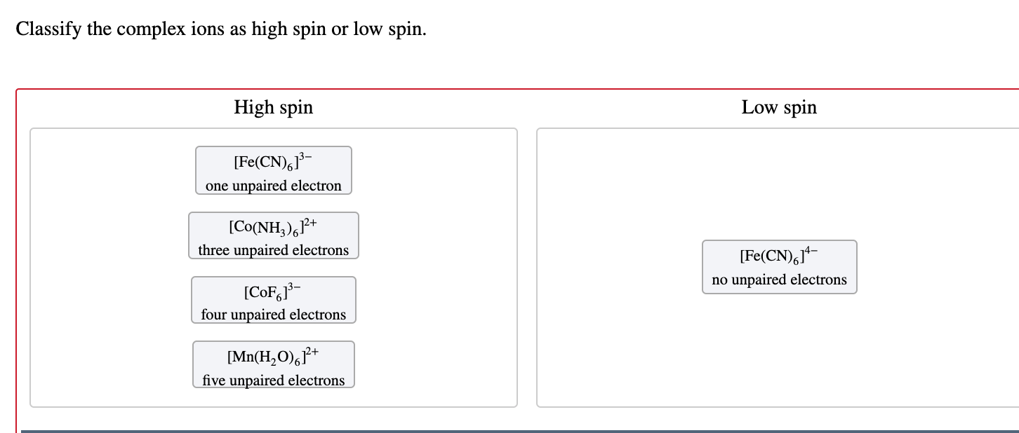 Classify each of the coordination compounds according | Chegg.com