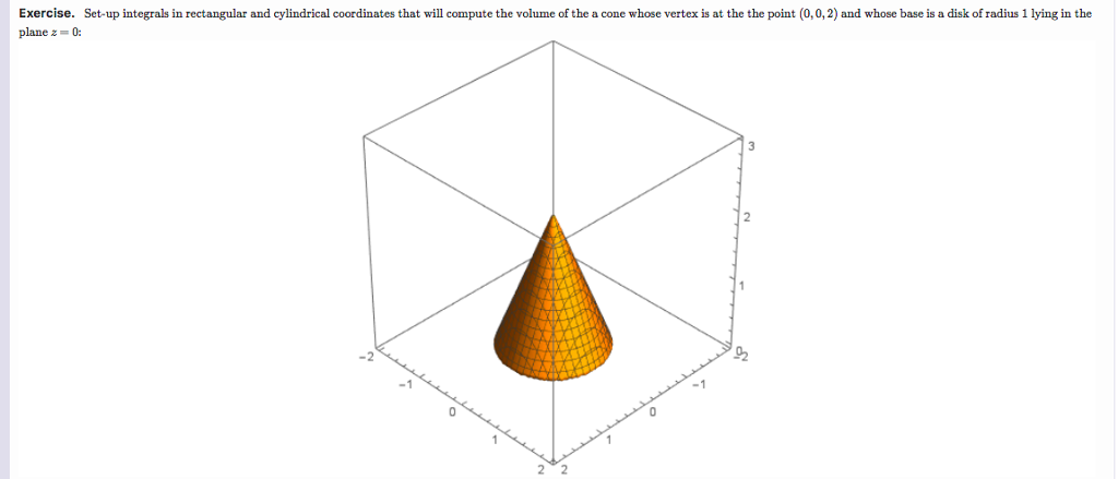 Solved Exercise. Set-up integrals in rectangular and | Chegg.com