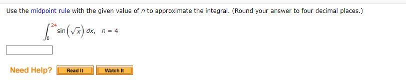 Solved Use the midpoint rule with the given value of n to | Chegg.com