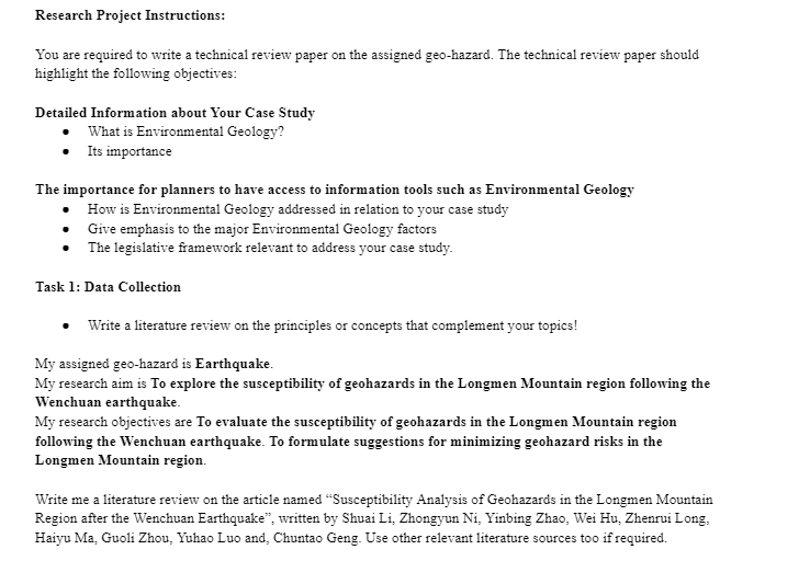 Solved Research Project Instructions: You are required to | Chegg.com
