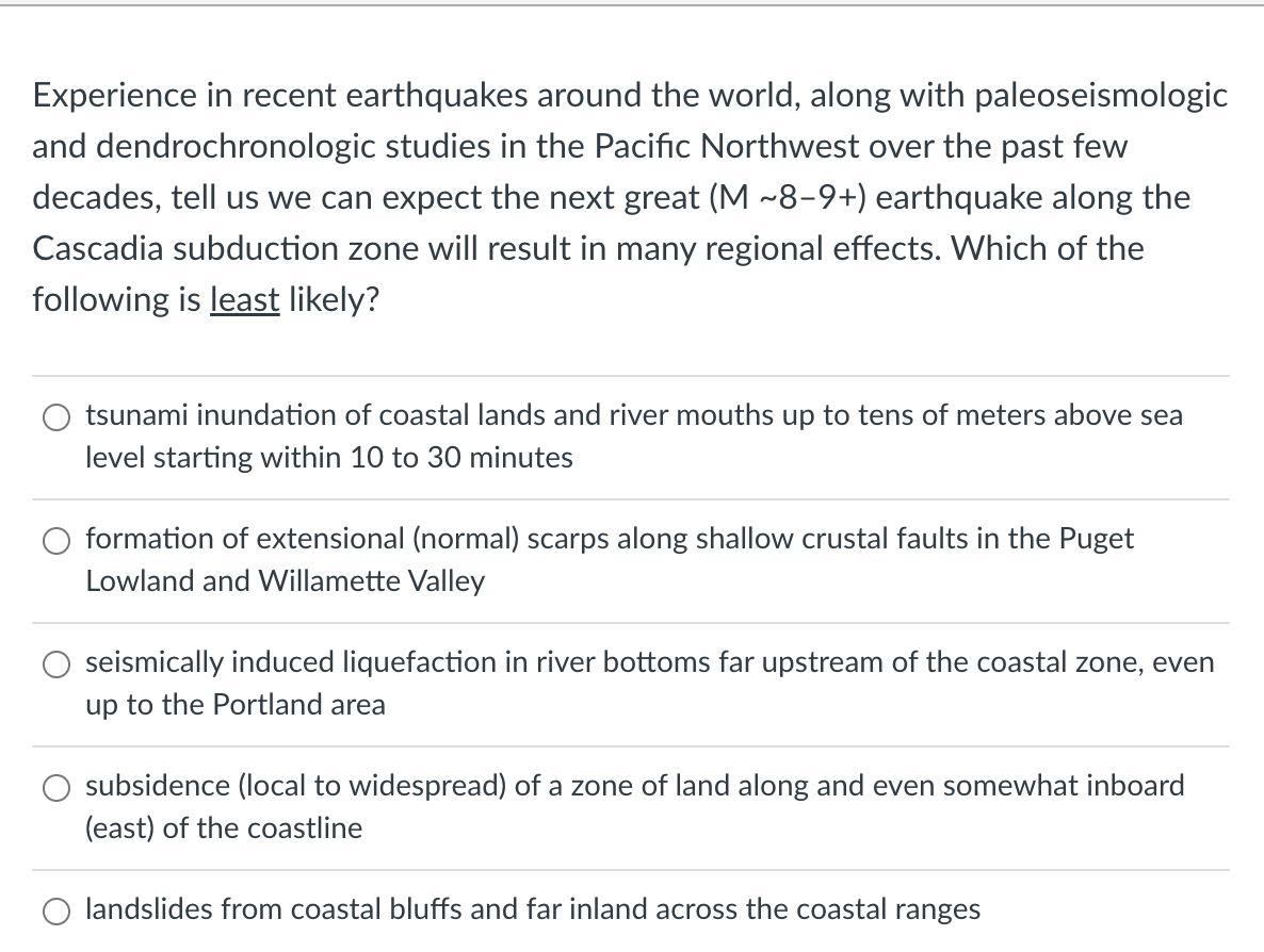 Solved Experience in recent earthquakes around the world, | Chegg.com