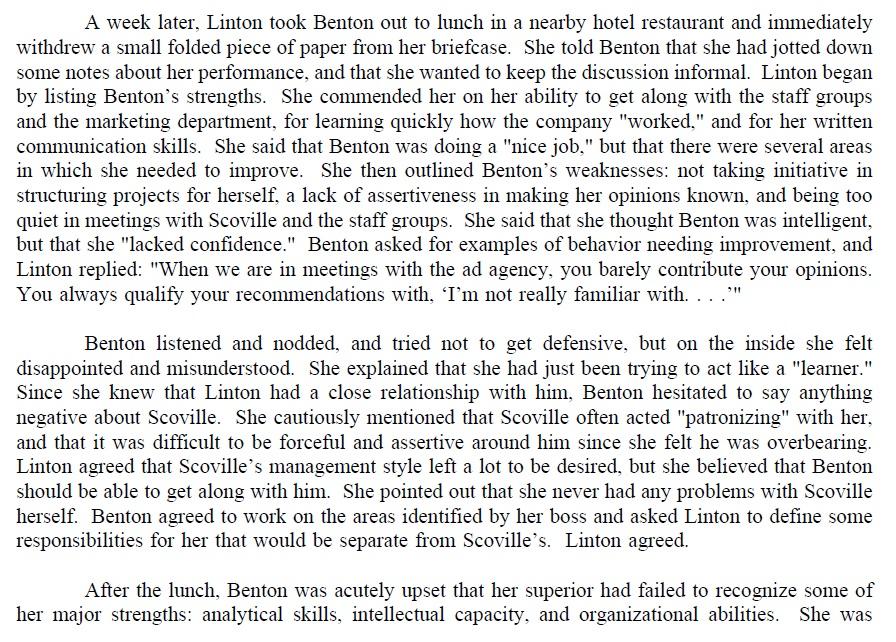 Solved Lisa Benton (A) Case Study (OB, HR Management and | Chegg.com