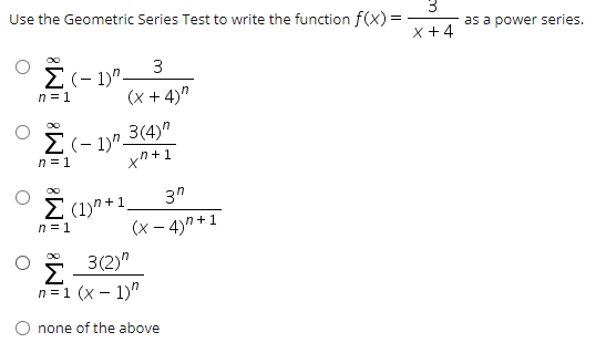 Solved Use the Geometric Series Test to write the | Chegg.com