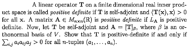 Solved A linear operator T on a finite dimensional real | Chegg.com