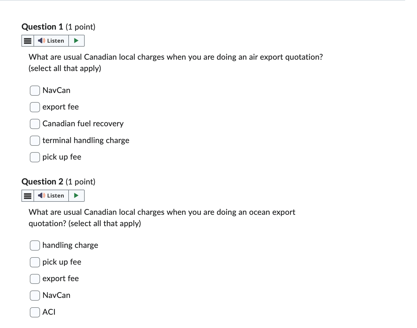 Solved What are usual Canadian local charges when you are | Chegg.com