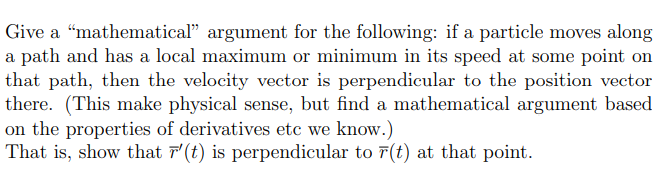 Solved Give a “mathematical” argument for the following: if | Chegg.com