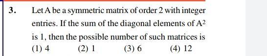 Solved 3. Let A be a symmetric matrix of order 2 with | Chegg.com