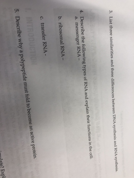 Solved 3. List three similarities and three differences | Chegg.com