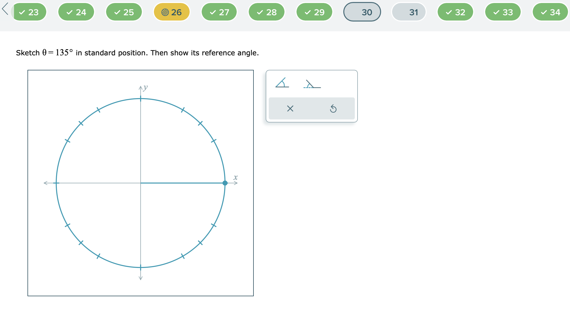 Solved Sketch θ=135∘ in standard position. Then show its | Chegg.com