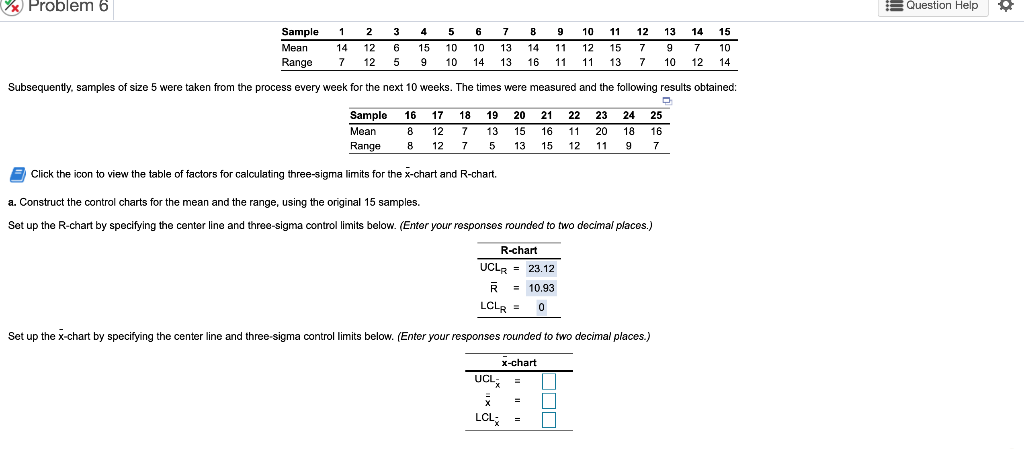 Solved Problem 6 EQuestion Help Sample 1 2 3 5 6 7 8 10 11 | Chegg.com Solved Problem 6 EQuestion Help Sample 1 2 3 5 6 7 8 10 11 | Chegg.com