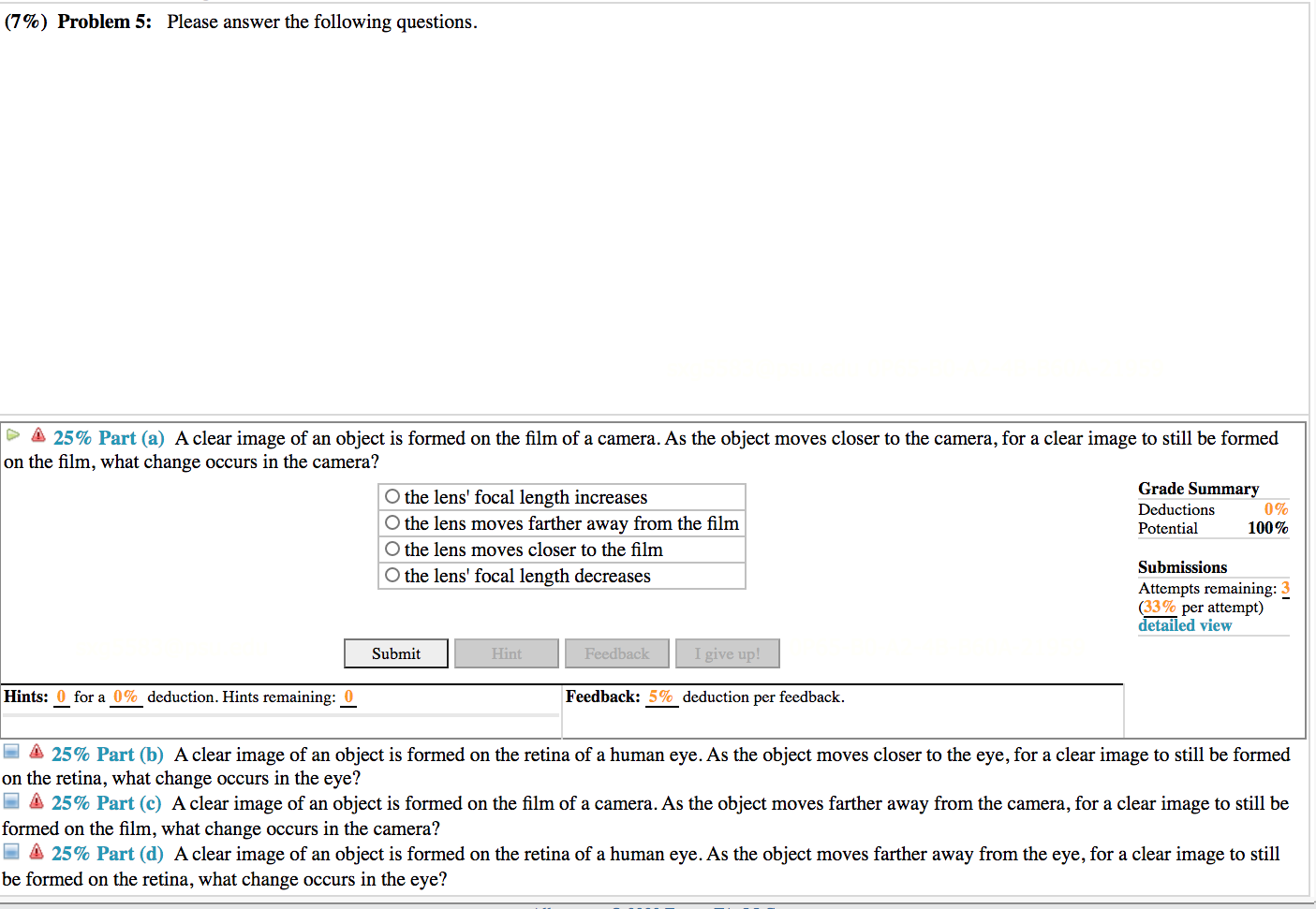 Solved (7%) Problem 5: Please answer the following | Chegg.com