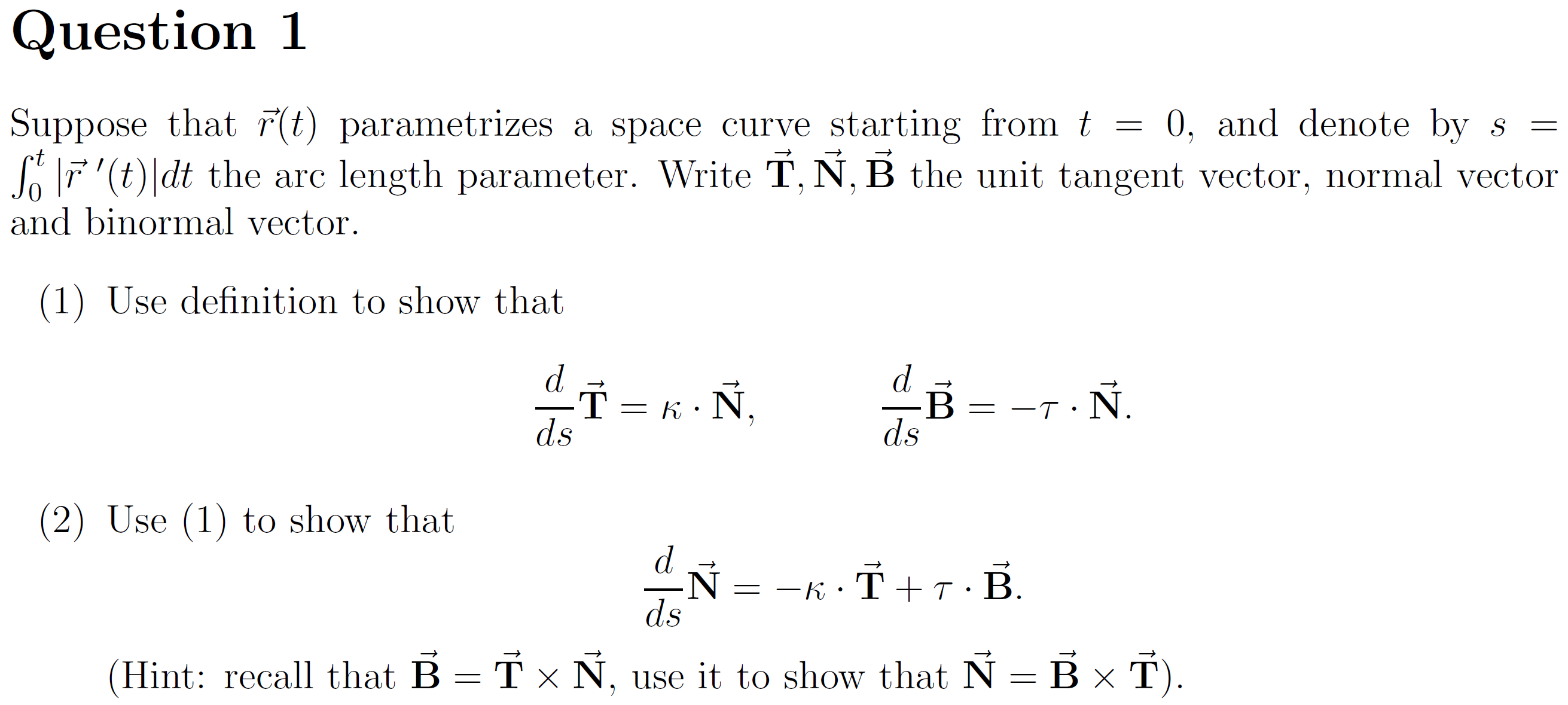 Solved Suppose that r(t) parametrizes a space curve starting | Chegg.com