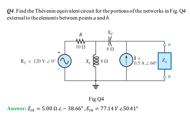 Solved Q4. Find the Thévenin equivalent circuit for the | Chegg.com
