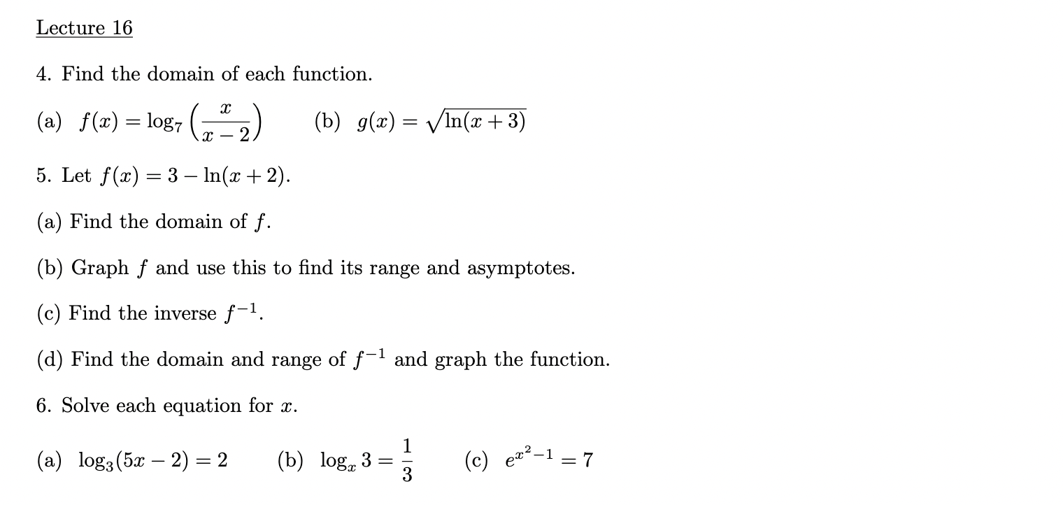 Solved 4. Find the domain of each function. (a) | Chegg.com