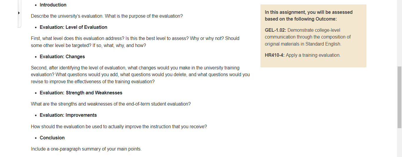 Solved Unit 7 Assignment: Training Evaluation APA Hints In | Chegg.com Solved Unit 7 Assignment: Training Evaluation APA Hints In | Chegg.com