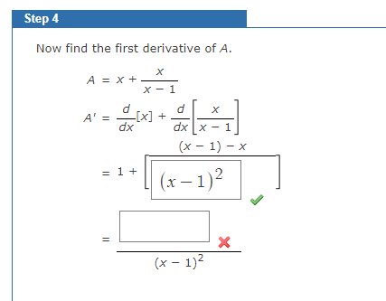 Solved Now find the first derivative of A. | Chegg.com